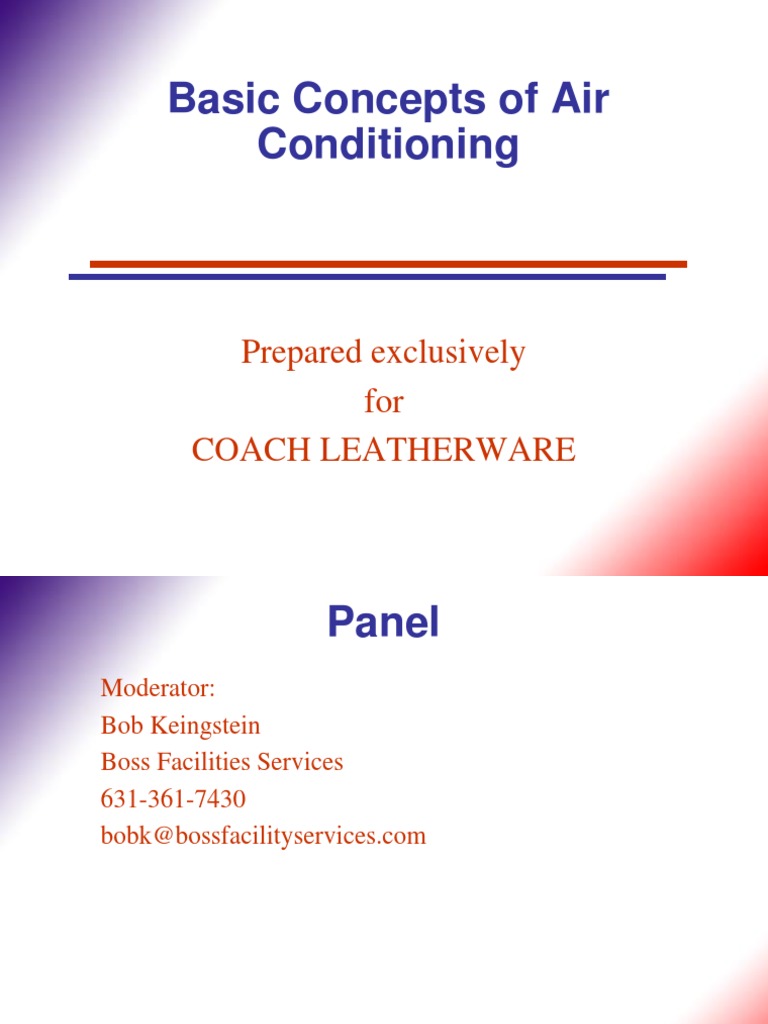 HVAC Basic Concepts of Air Conditioning | PDF | Hvac | Mechanical Fan