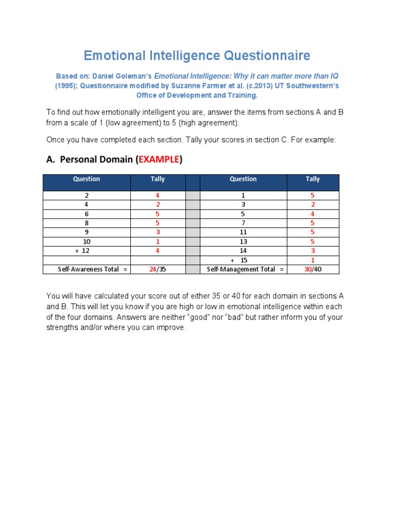 Emotional Intelligence Assessment | Emotional Intelligence | Emotions