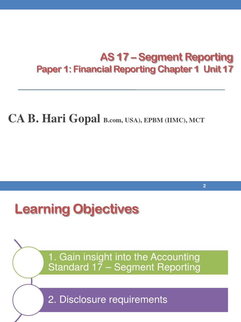 Understanding AS 17: Segment Reporting | PDF | Expense | Financial ...