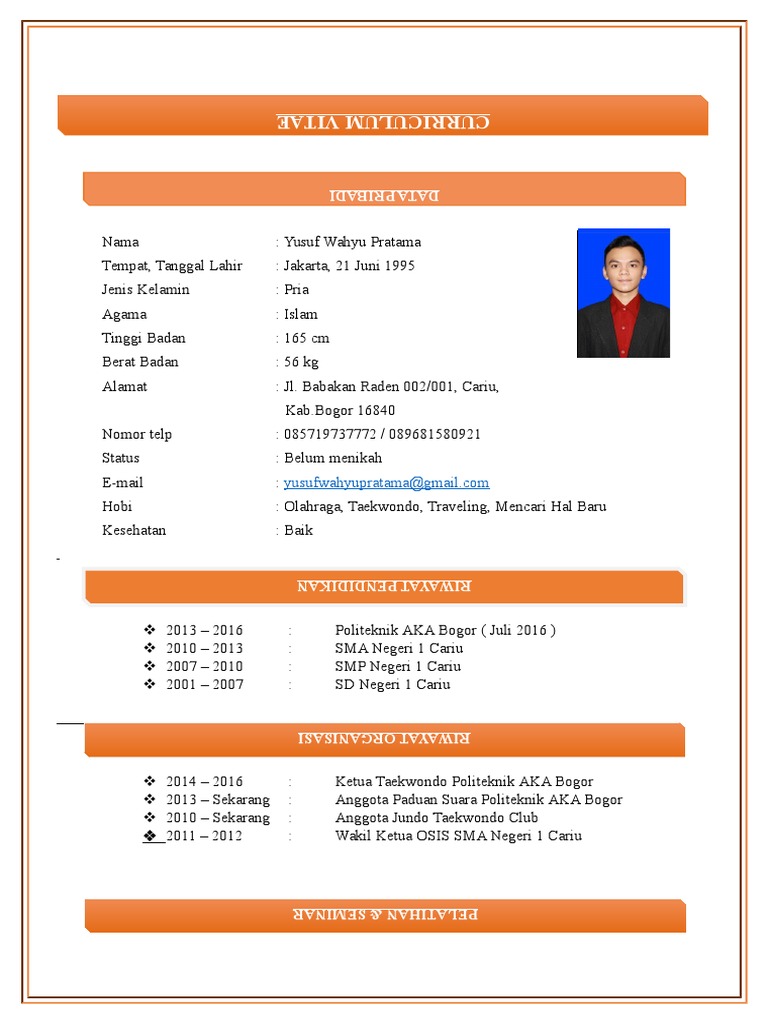 CV Yusuf Wahyu.P | PDF