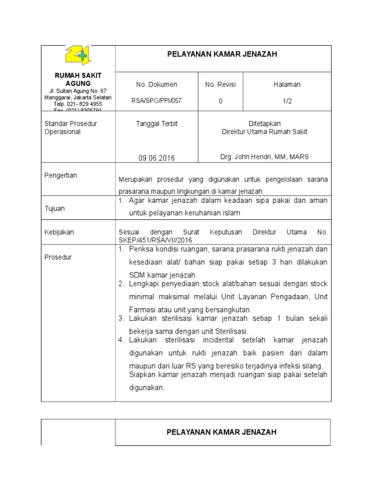 Sop Kamar Jenazah | PDF