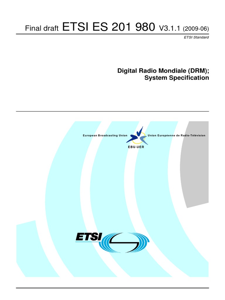 ETSI - DRM - System Specification PDF | PDF | Network Packet | Forward Error Correction