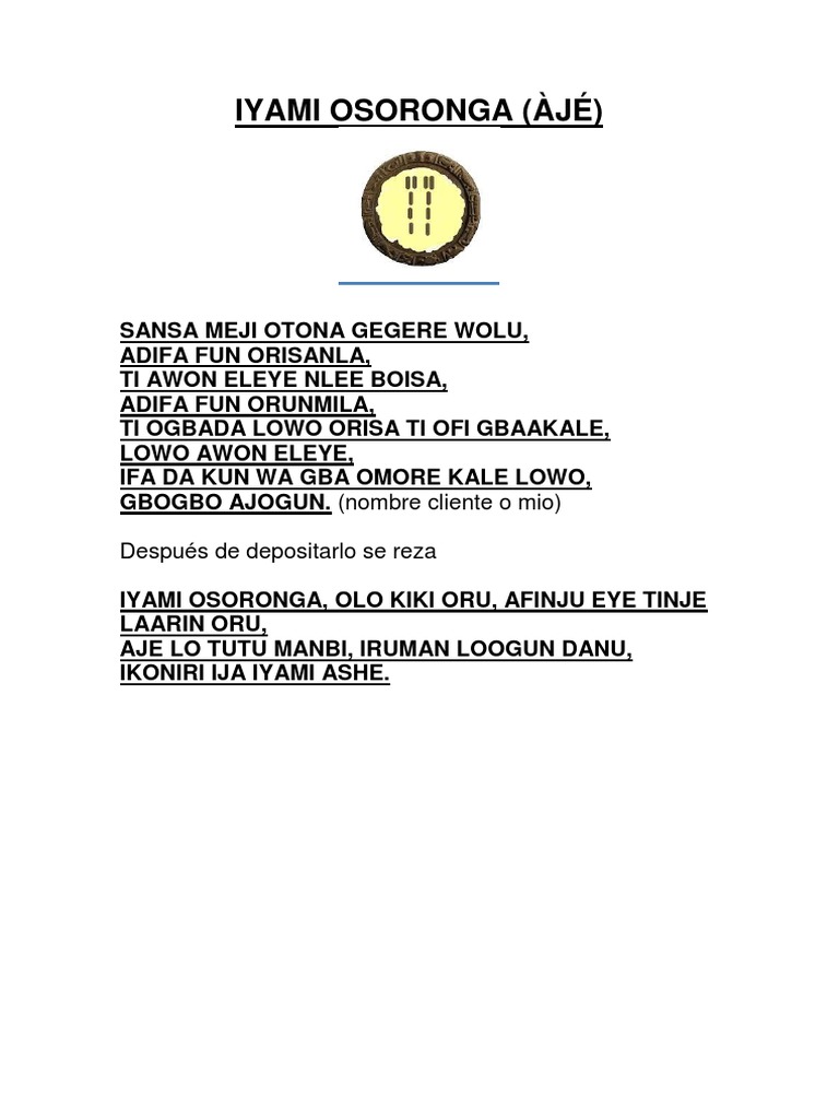 Iyami Osoronga | PDF