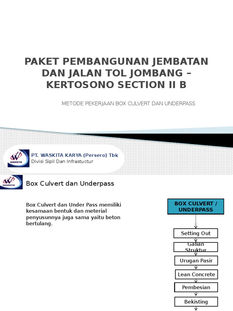 5 Metode Pekerjaan Box Culvert Dan Underpass | PDF