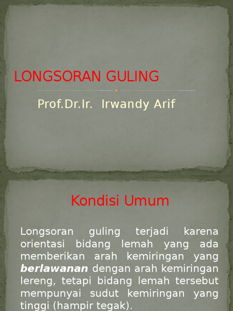 Analisis Longsoran Guling dan Tipe-tipe | PDF