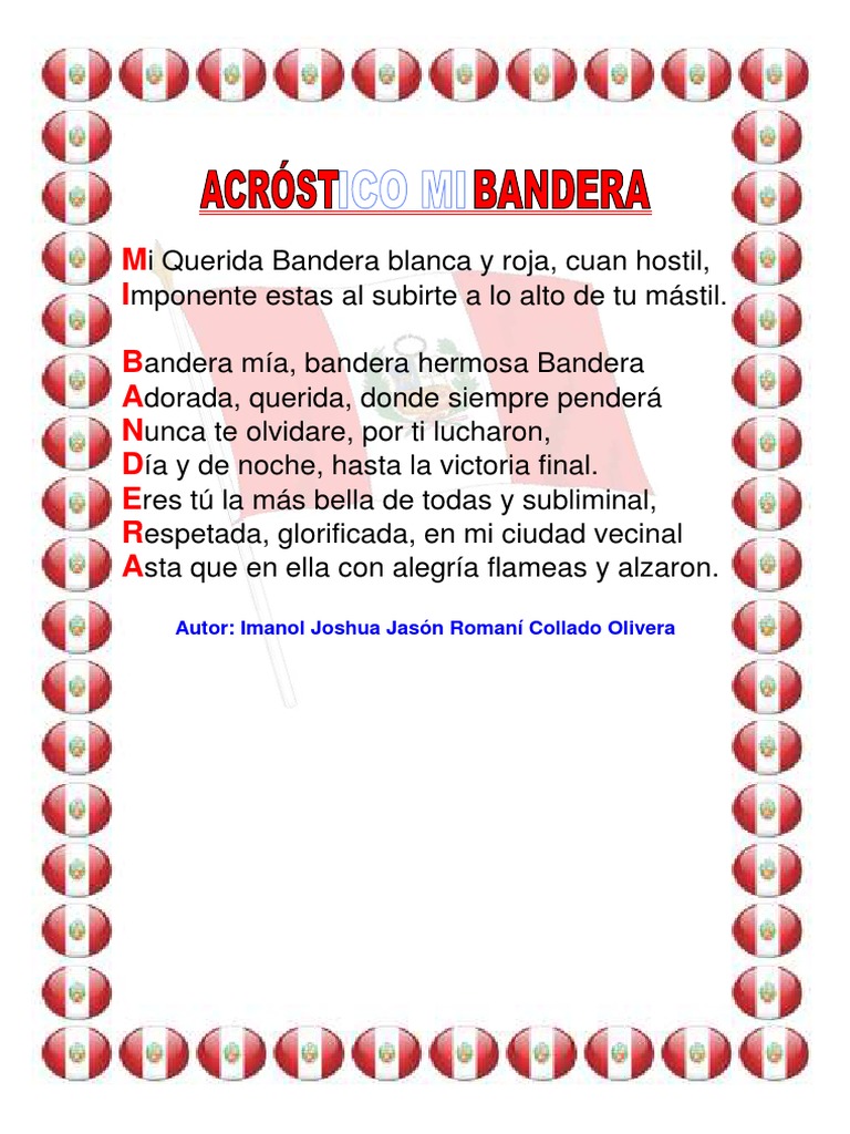 Acrostico Mi Bandera