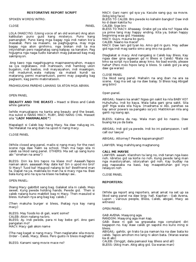 Resto (Final Script) | PDF