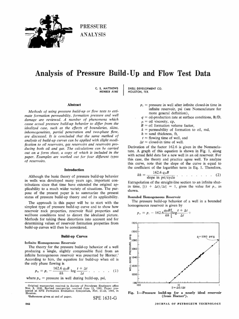Analysis of Pressure Build-Up and Flow Test Data | PDF | Petroleum ...
