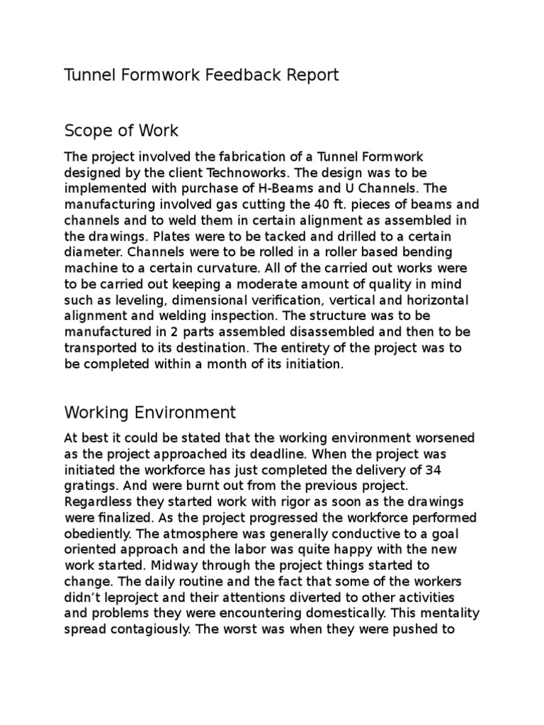 Scope of Work | Welding | Construction