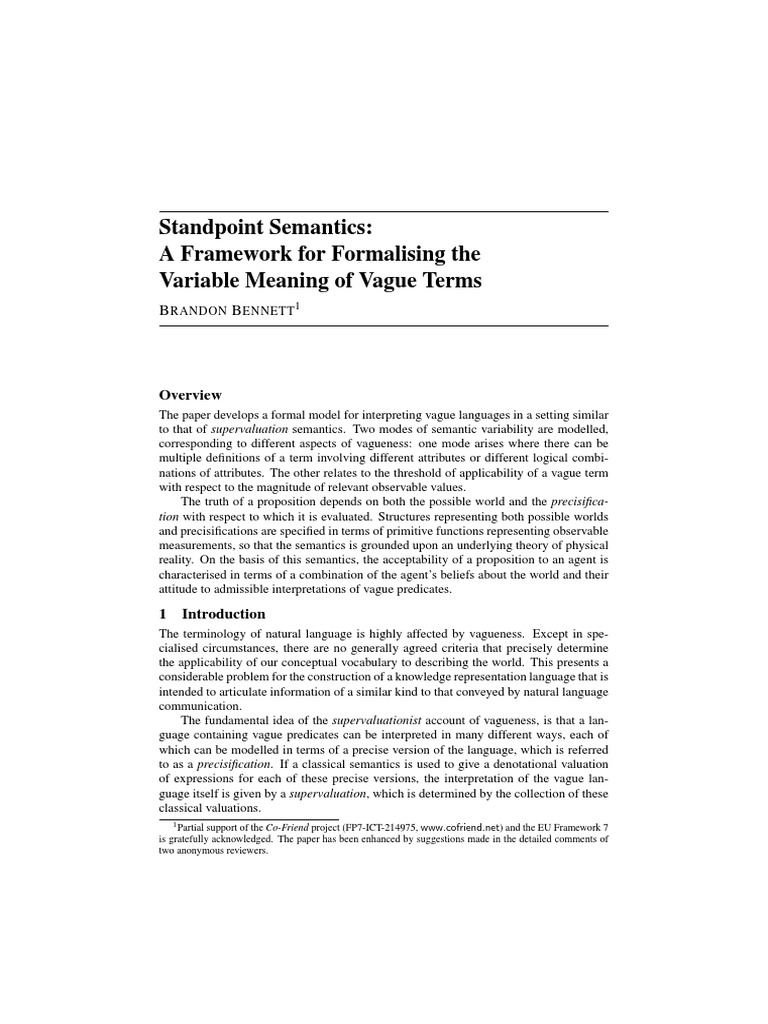 A Framework for Formalising Variable Meaning of Vague Terms | PDF ...