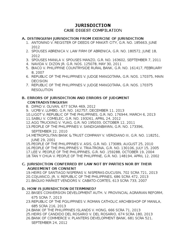 Case Digest Compilation | PDF