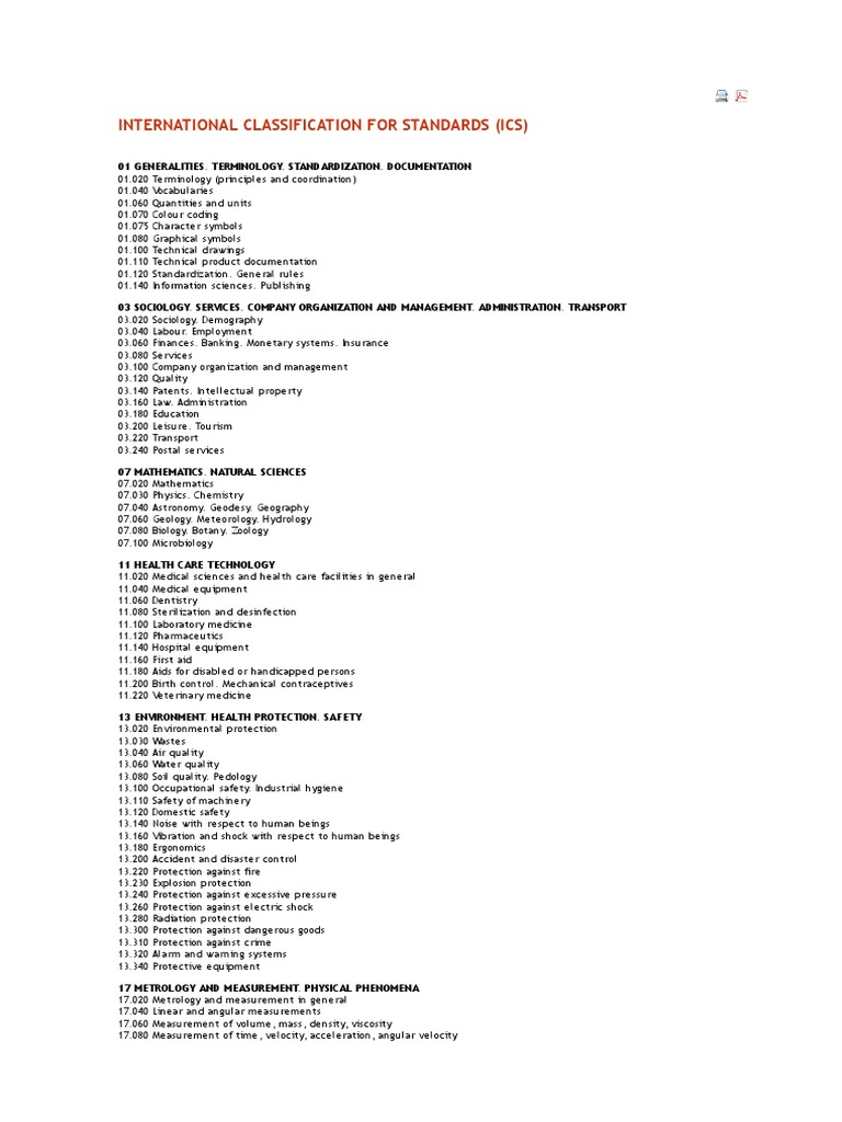 International Classification For Standards (Ics) | PDF | Machines ...