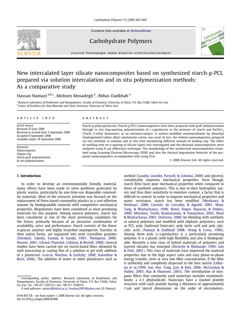 Carbohydrate Polymers: Hassan Namazi, Mohsen Mosadegh, Abbas Dadkhah ...