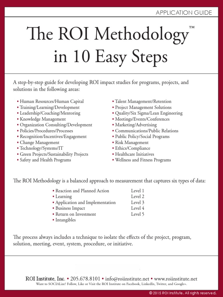 The ROI Methodology in 10 Easy Steps | PDF | Survey Methodology | Needs ...