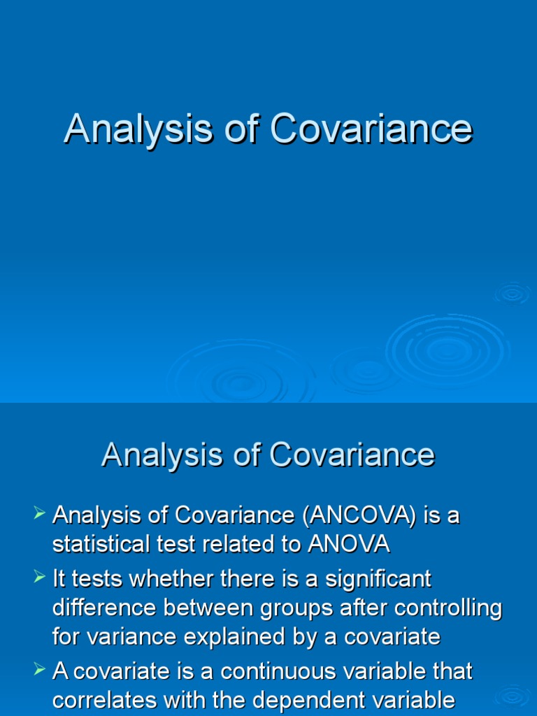 Analysis of Covariance | PDF | Analysis Of Covariance | Probability And ...