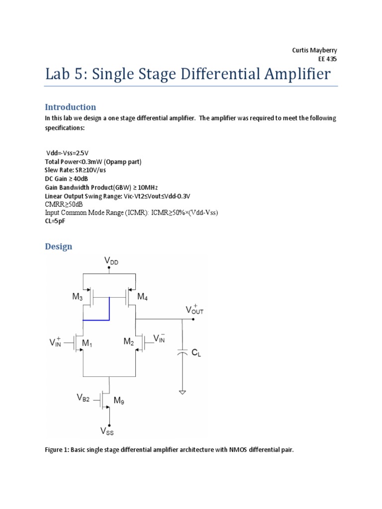 Lab 5 Report PDF | PDF | Amplifier | Transistor