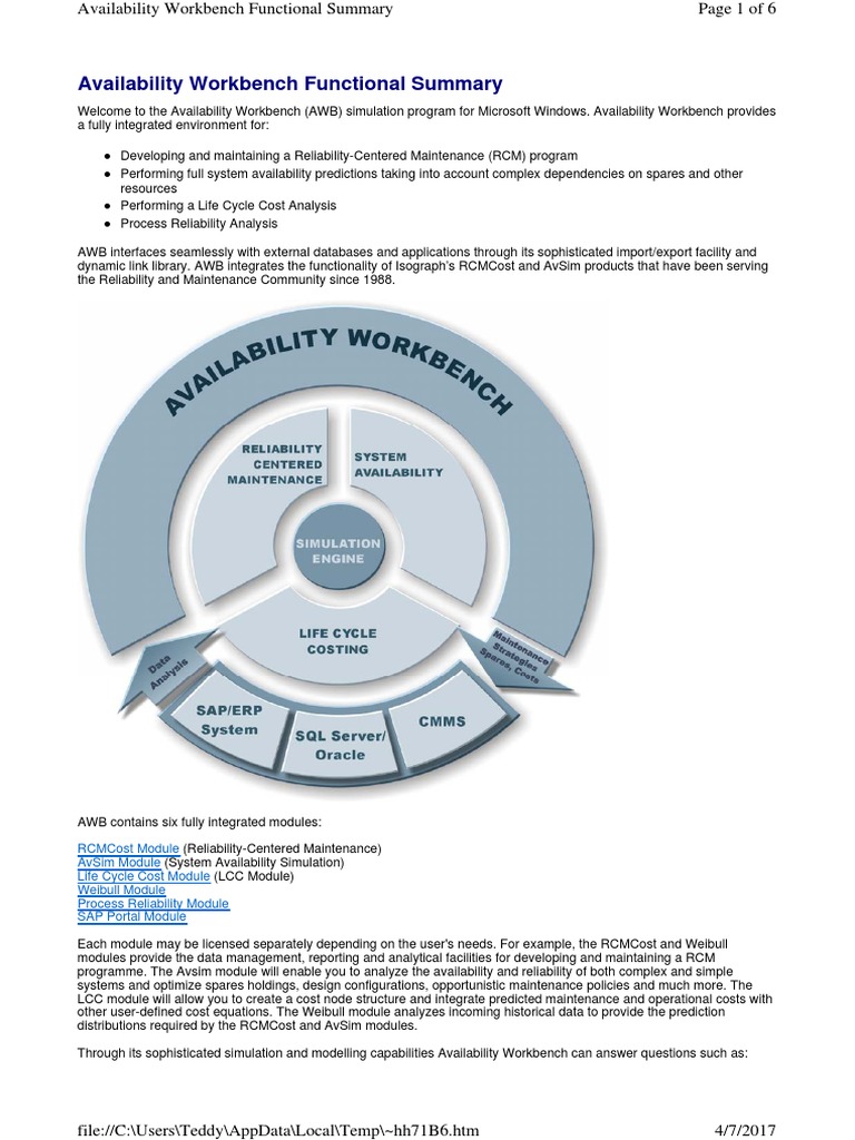 Availability Workbench Tutorial PDF | PDF | Reliability Engineering ...