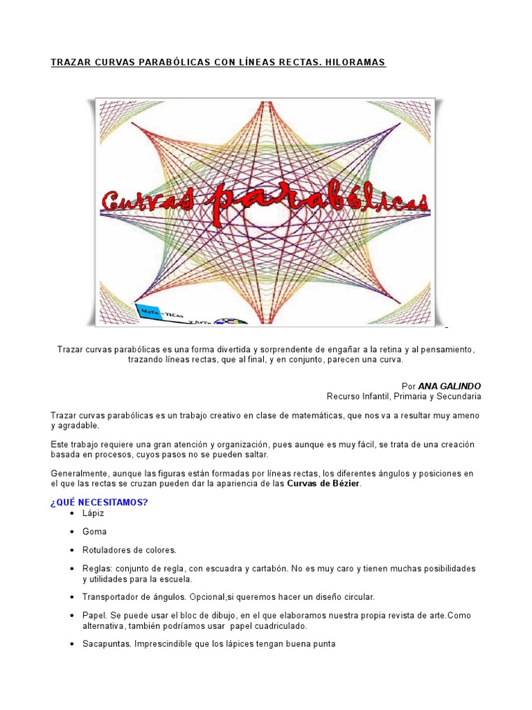 Trazar Curvas Parabólicas Con Líneas Rectas. Hiloramas | PDF