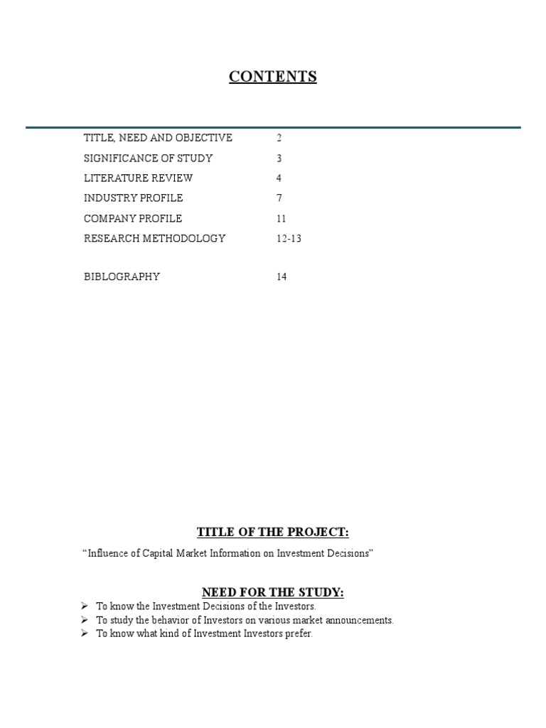 Project Report1 | PDF | Stock Market | Stocks
