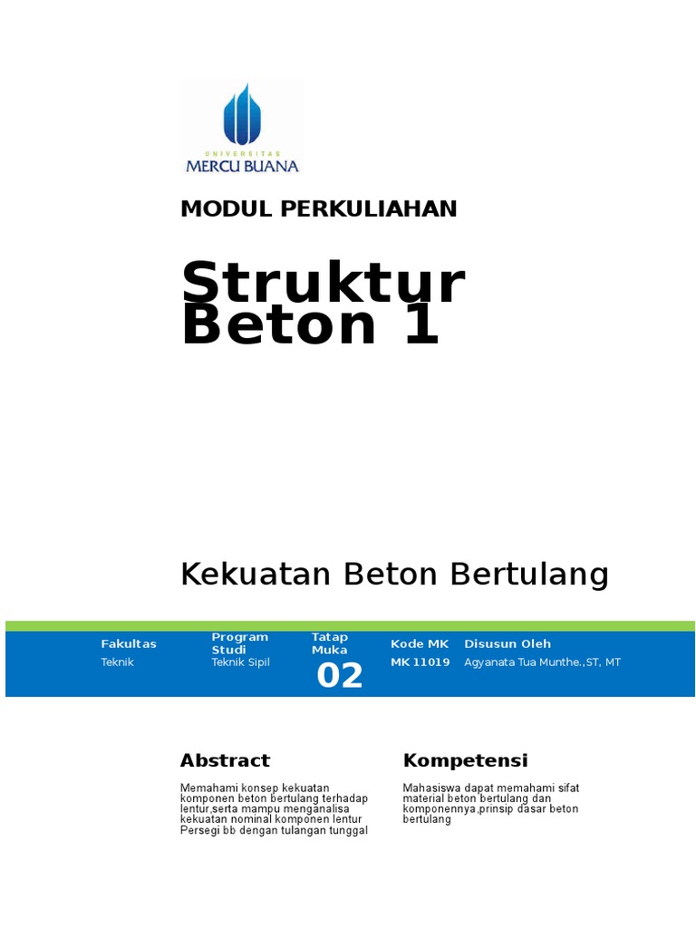 Modul Struktur Beton Bertulang (TM2) | PDF