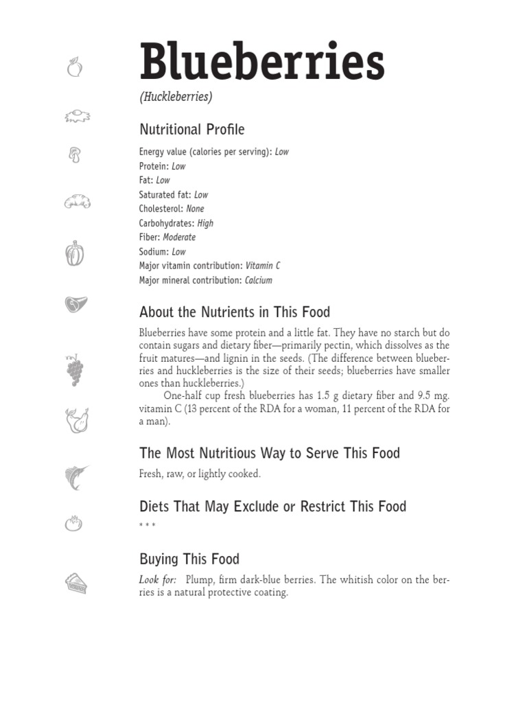 Blueberries As Nutrition | PDF | Blueberry | Dietary Fiber