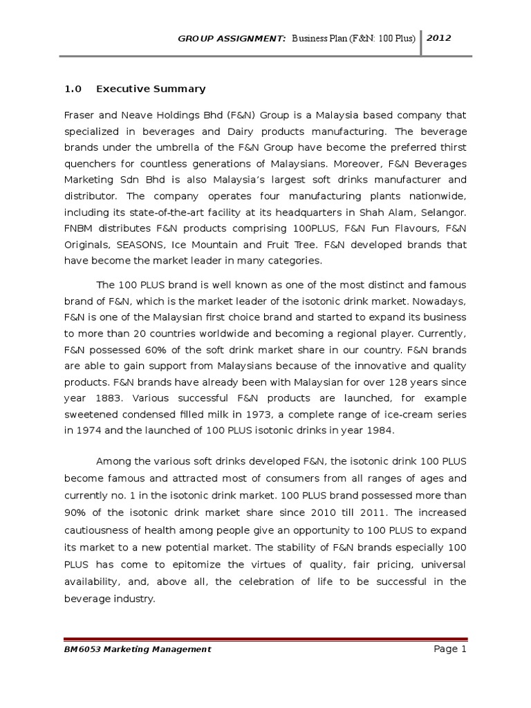 Bplan 100 Plus-Full Final | PDF | Brand | Dehydration