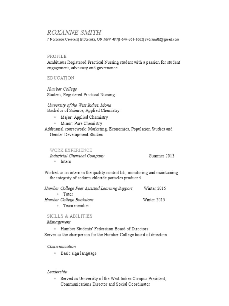 Resume Roxanne Smith - Tutor | PDF