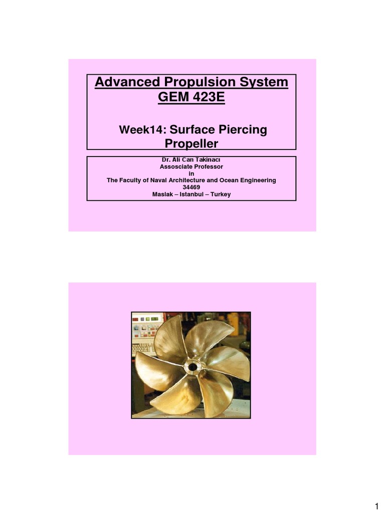 Surface Piercing Propellers | PDF | Propeller | Marine Propulsion