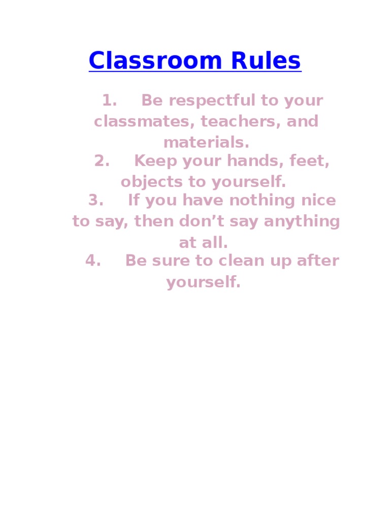 Classroomrules | PDF