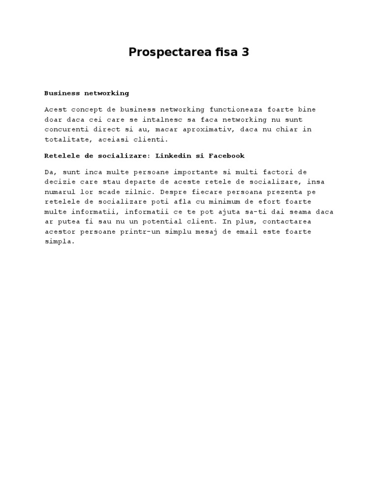 Prospectarea Fisa 3 | PDF