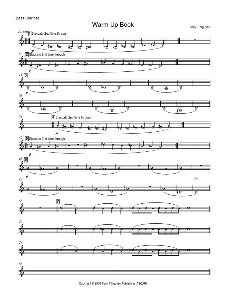Warm Up Book: Bass Clarinet | PDF