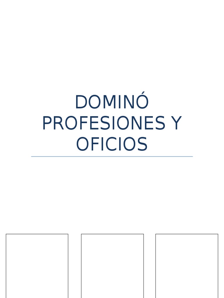 Dominó de Profesiones para Imprimir | PDF