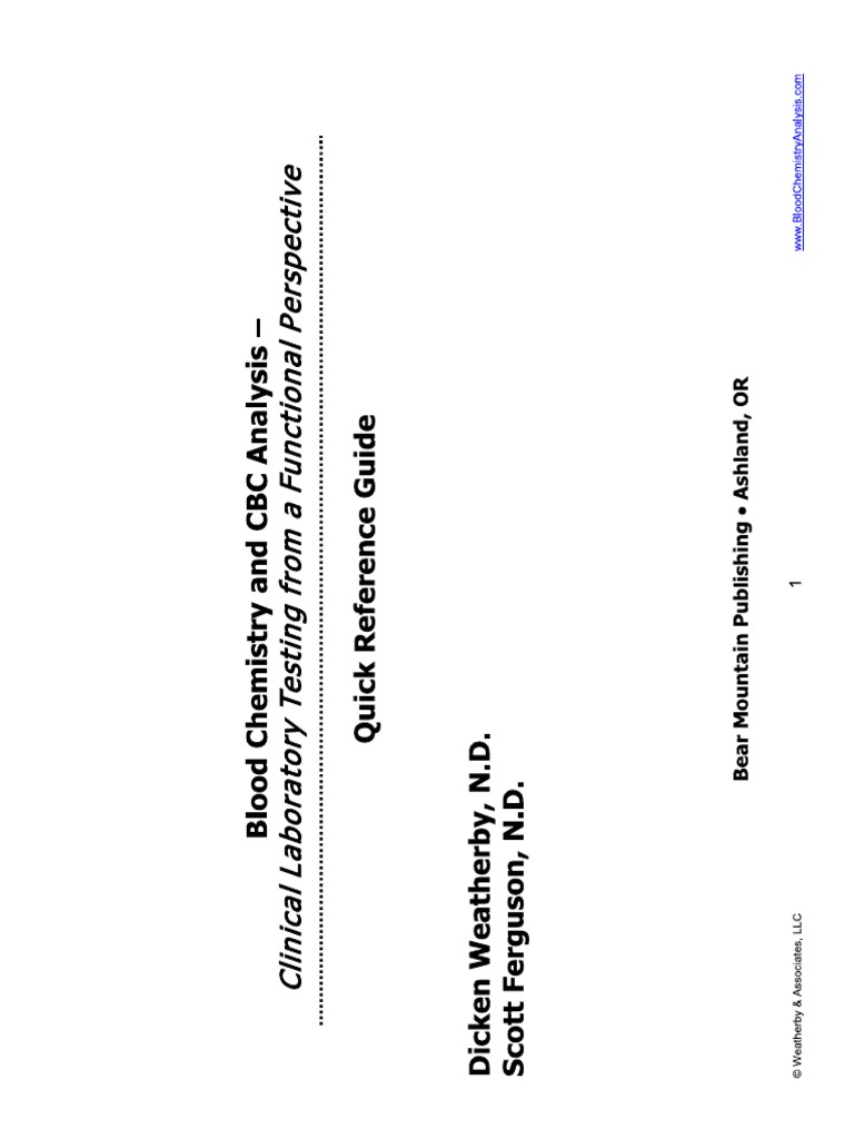 Blood Chemistry and CBC Analysis | PDF