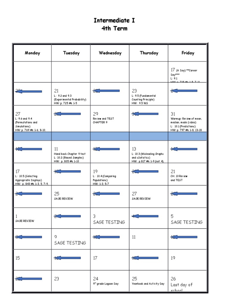 Term 4 Calendar | PDF | Statistics | Scientific Method