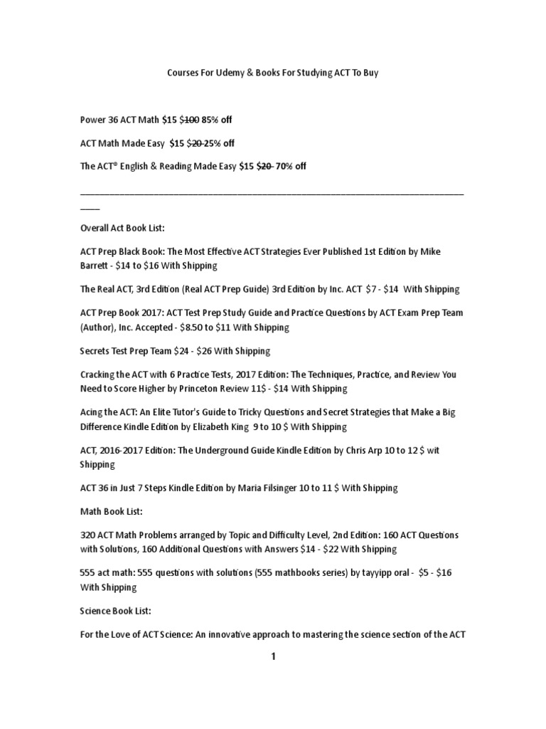 Act Book Guide | PDF | Teaching Methods & Materials