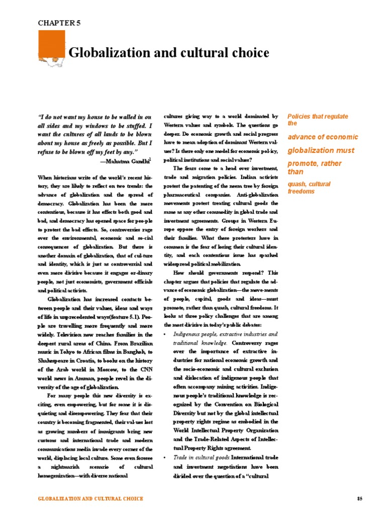Globalization and Cultural Choice Word | PDF
