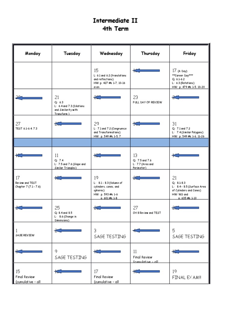 Term 4 Calendar | PDF | Geometric Objects | Mathematical Objects