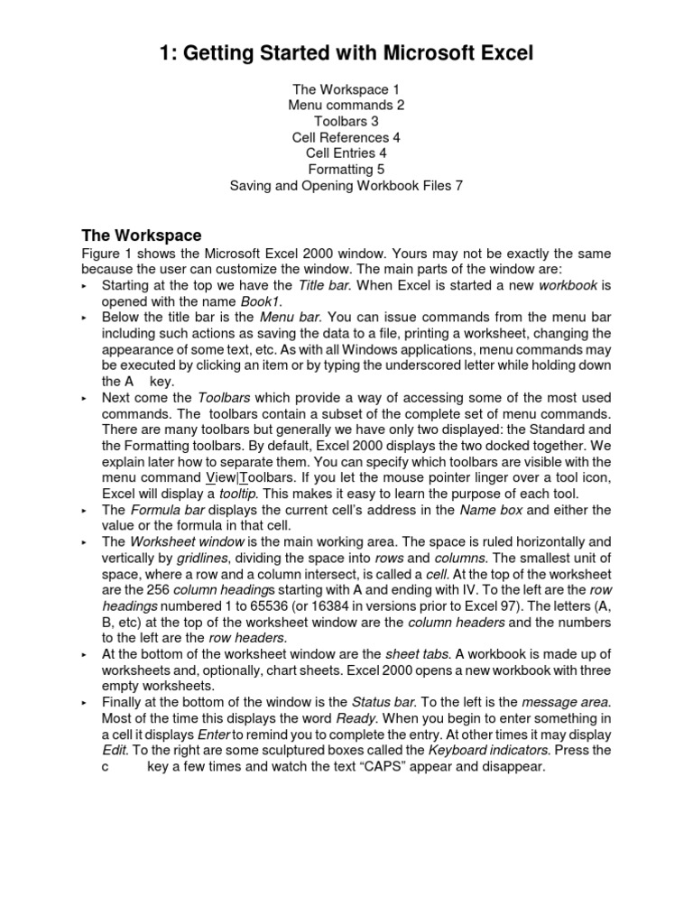 1 - Getting Started With Microsoft Excel | PDF | Microsoft Excel | Fraction (Mathematics)