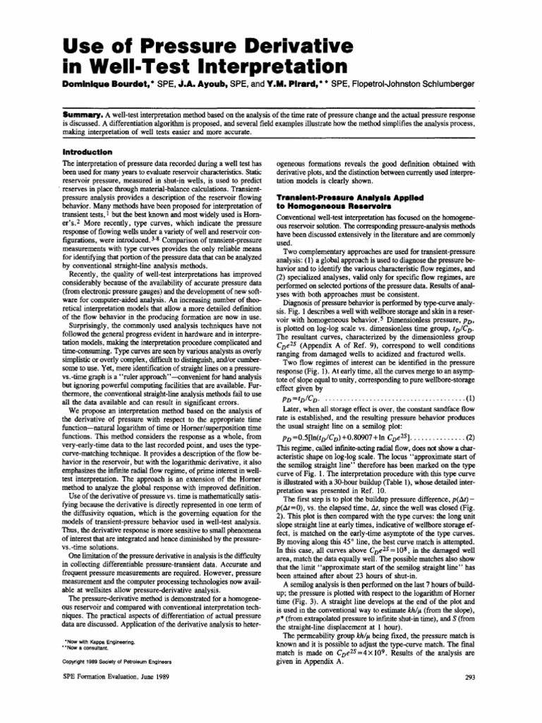 Use of Pressure Derivative in Well Test Interpretation | PDF ...