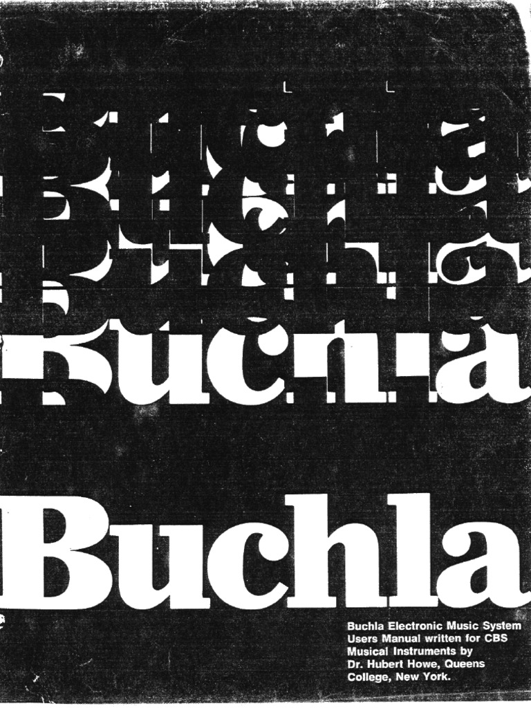 Buchla 100 Manual | PDF