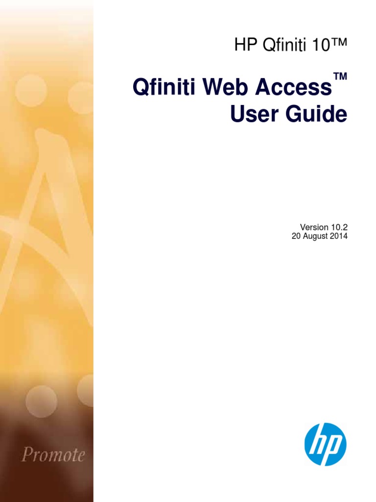 HP Qfiniti 10.x Web Access User Guide en | PDF | Trademark | World Wide Web