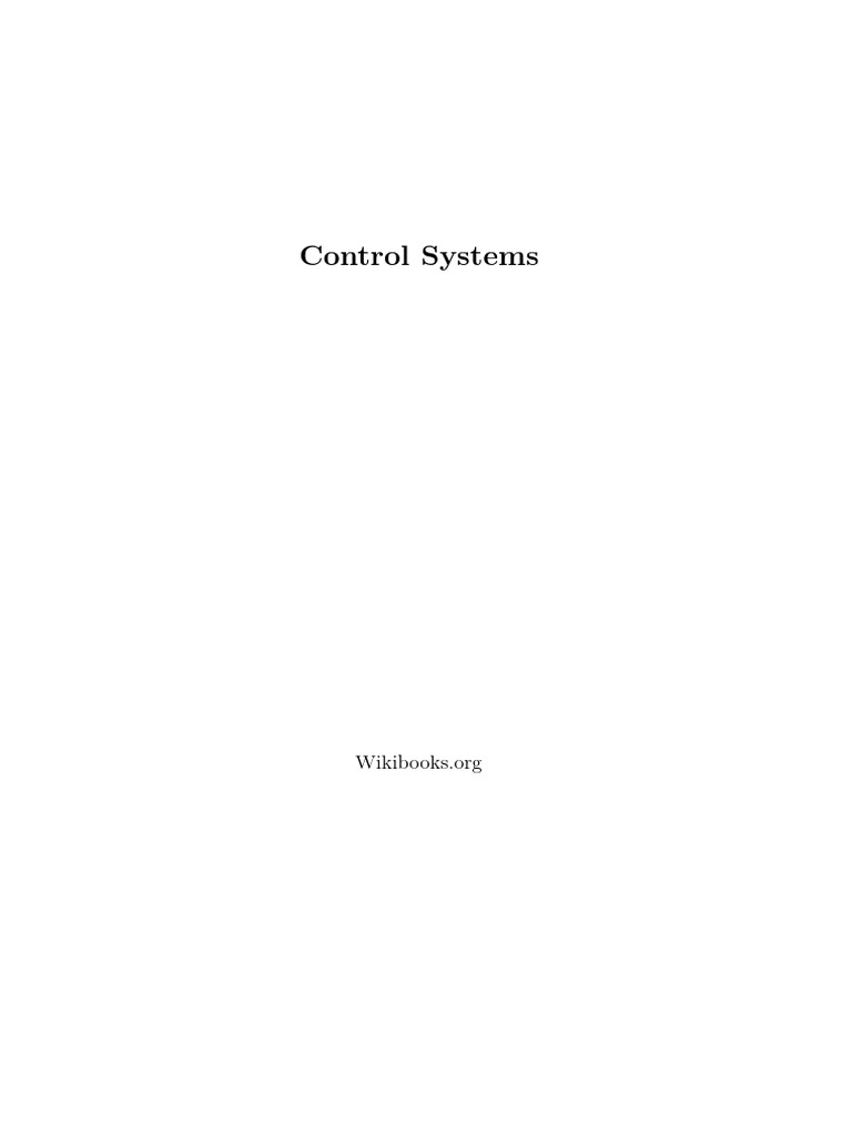 Control Systems PDF | PDF | Control Theory | Systems Theory