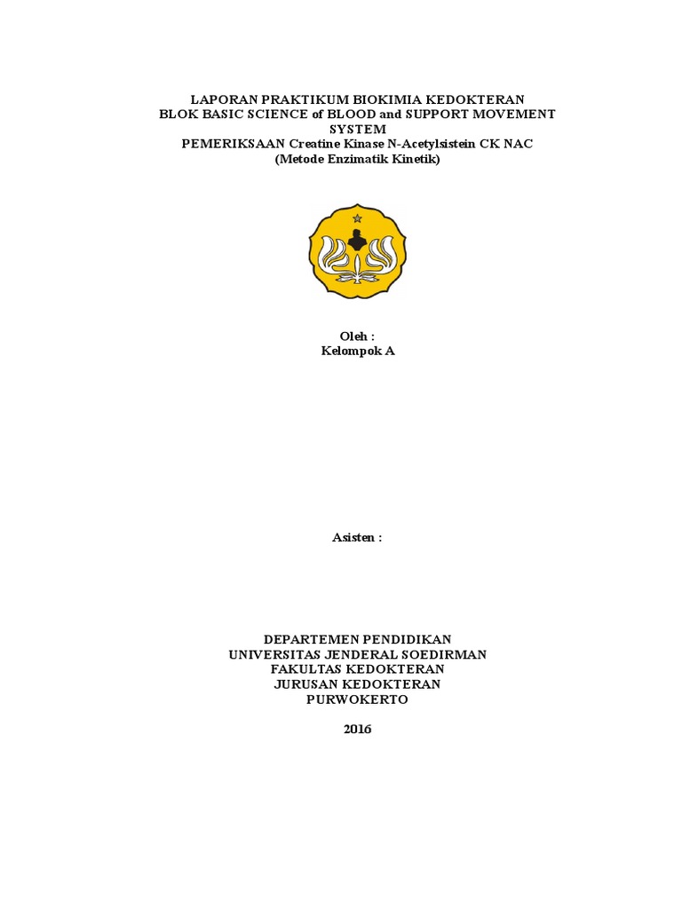 Lap. Biokimia CK Nac | PDF | Kesehatan Holistik | Sains & Matematika