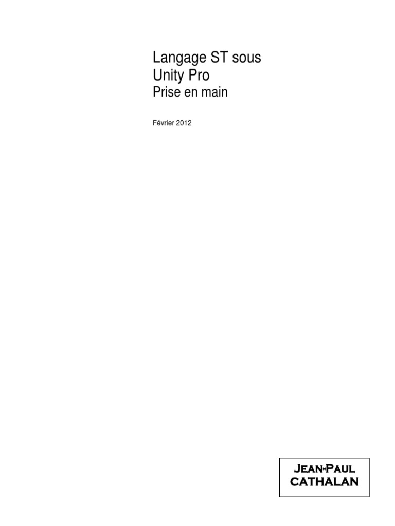 Langage ST Sous Unity Pro-Prise en Main | PDF | Application ...