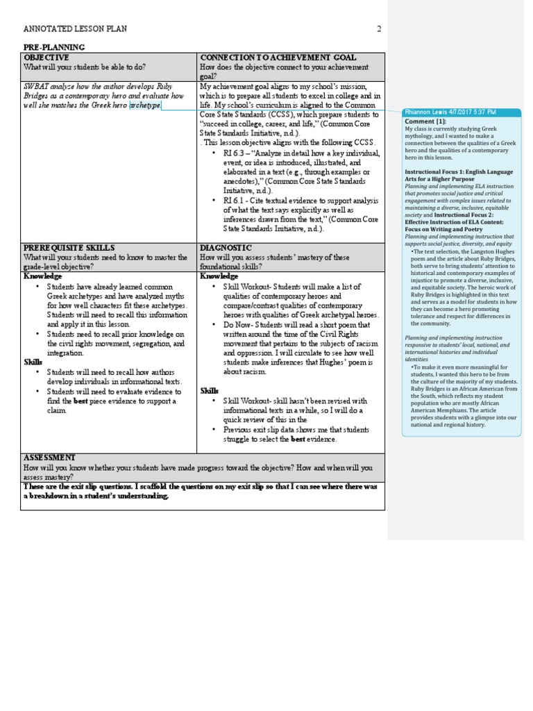 Ruby Bridges Lesson Plan | PDF | Hero | Curriculum