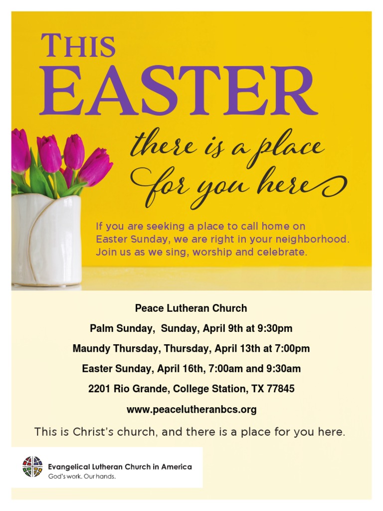 Peace Easter Schedule | PDF