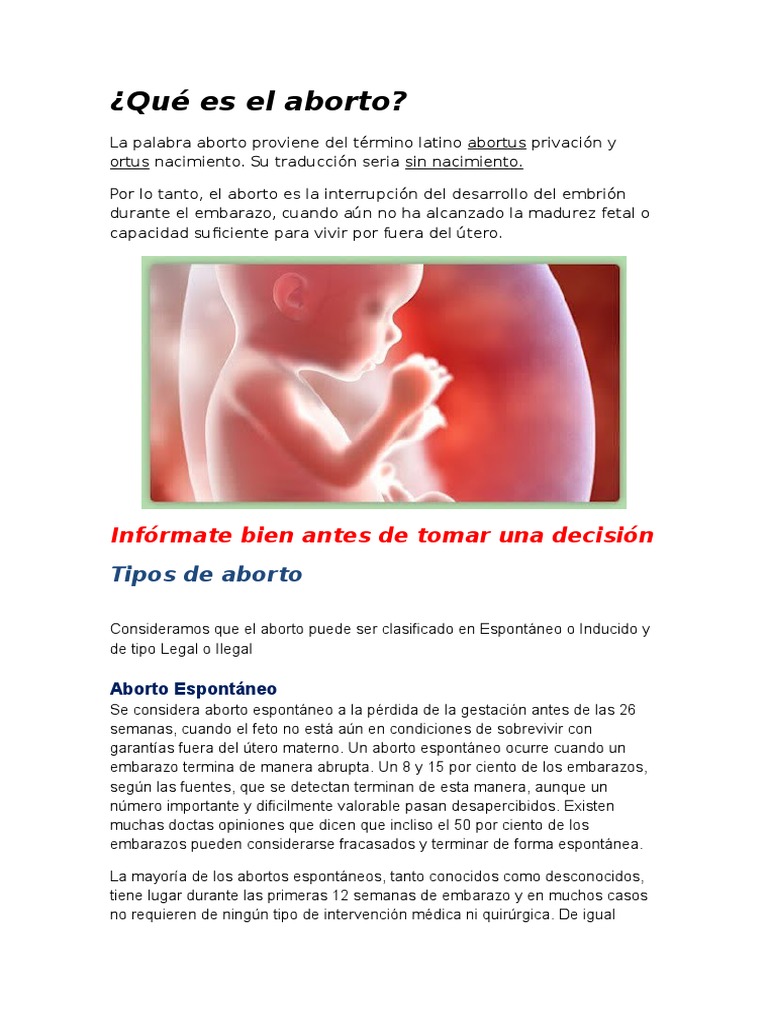 Qué Es El Aborto | PDF | Aborto | El embarazo