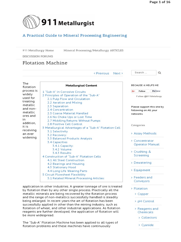 Denver Flotation Machine | PDF | Bearing (Mechanical) | Mill (Grinding)