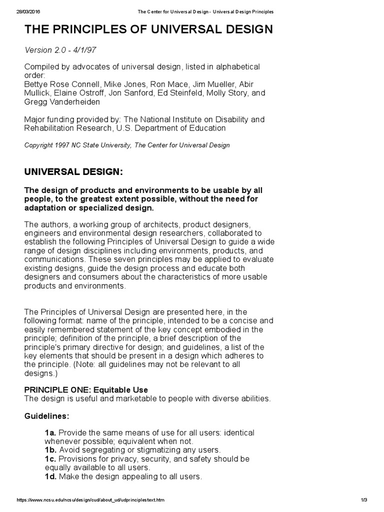 Universal Design Principles | PDF | Communication | Cognitive Science