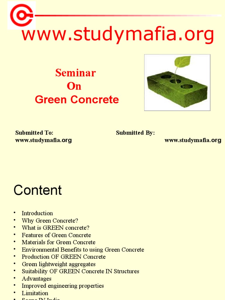 Civil Green Concrete | PDF | Construction Aggregate | Concrete